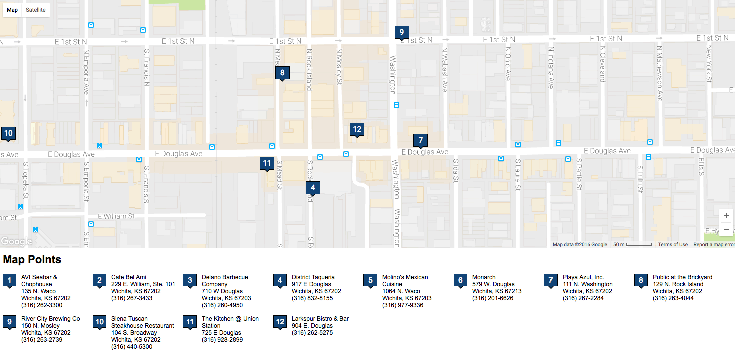 WRW Downtown Locations | Wichita Restaurant Week
